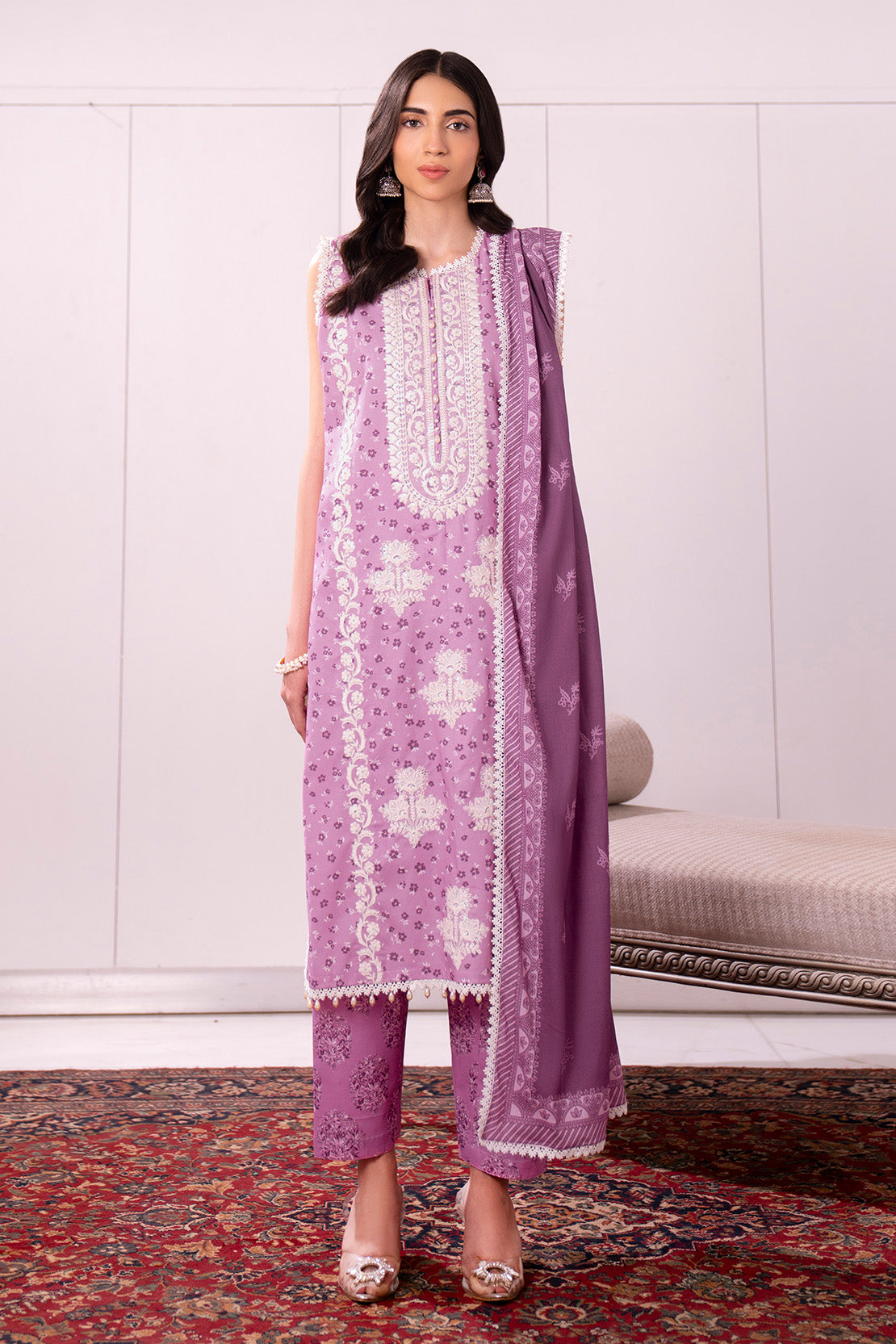 Embroidered - 3 Pc Lawn Suit (Lawn Dupatta) – So Kamal